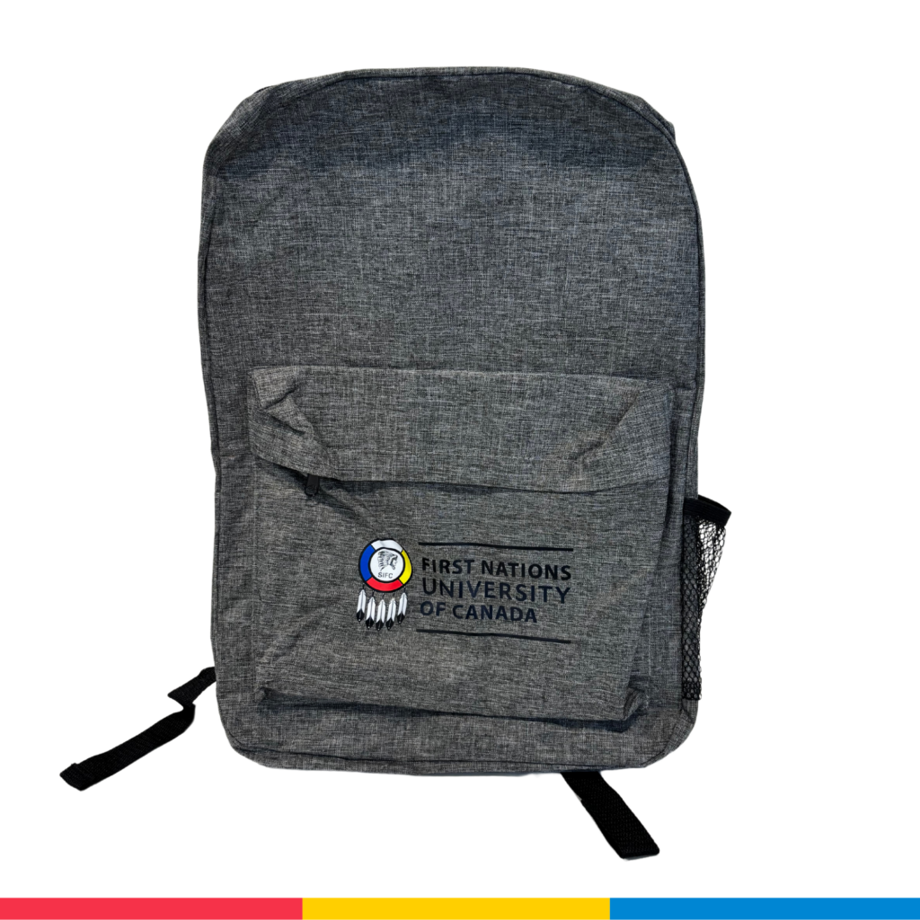 First Nations University of Canada Backpack – Grey - FNUniv.ca